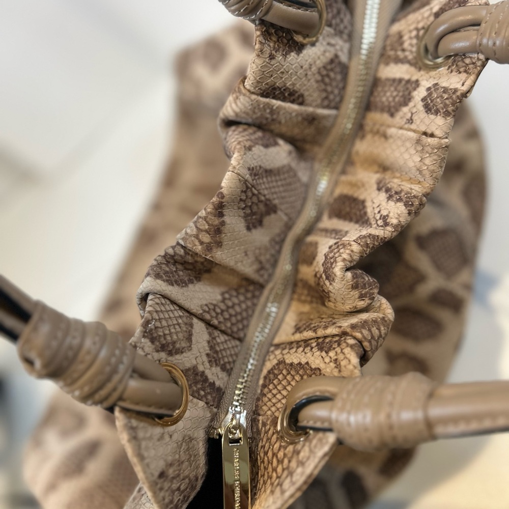 Snake Skin Leather Hobo Bag By Charles Jourdan. - Gem